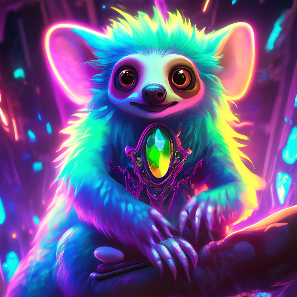 "The creep alien Tarantian neon shaggy fluffy with bug-eyed eyes, looks ...