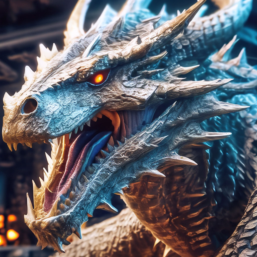 "The great ancient acid dragon real photo hyperdetalization 8k super ...