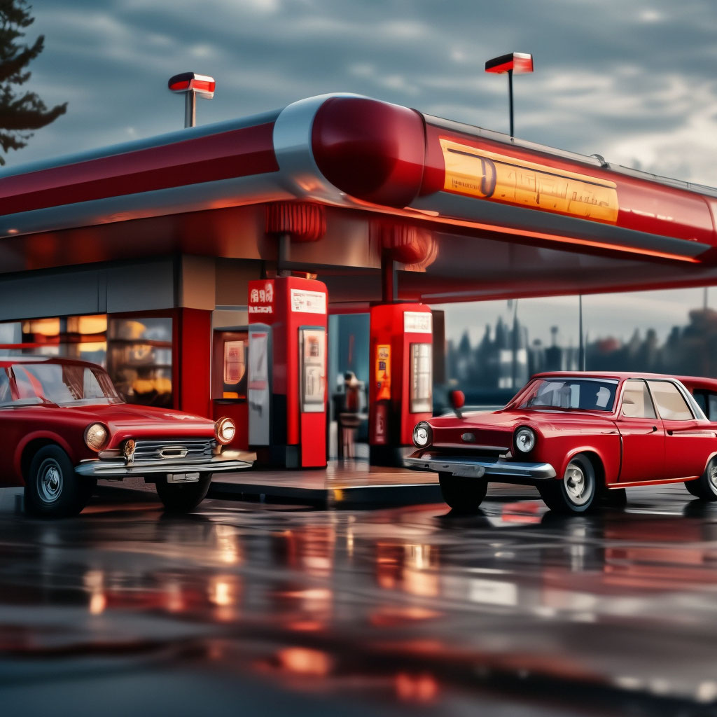 "Soviet gas station, realistic, high resolution, high detail" — image ...