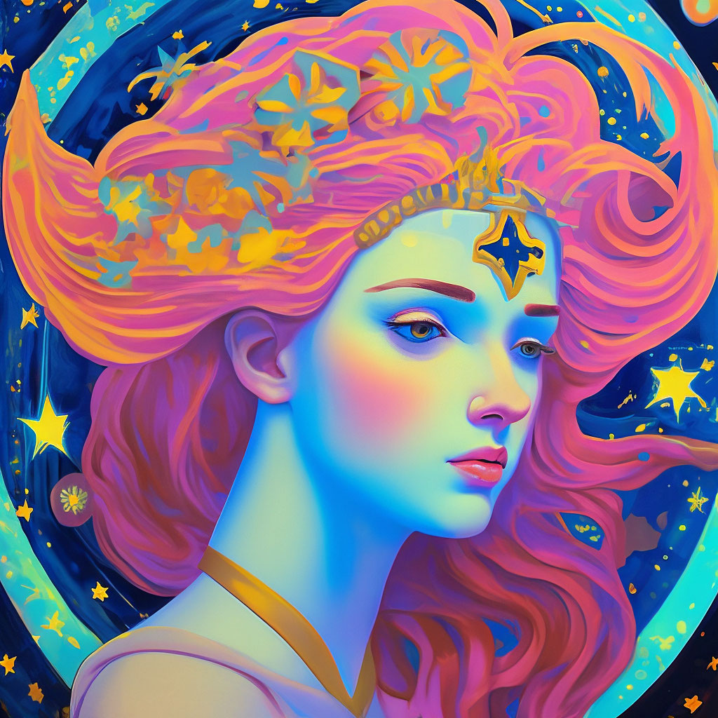 "Zodiac sign virgo, in the style of Van Gogh" — image created in Shedevrum