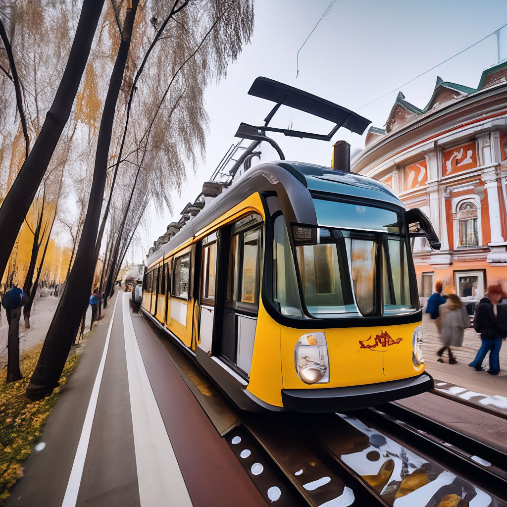"Tram in Moscow in 2018" — image created in Shedevrum