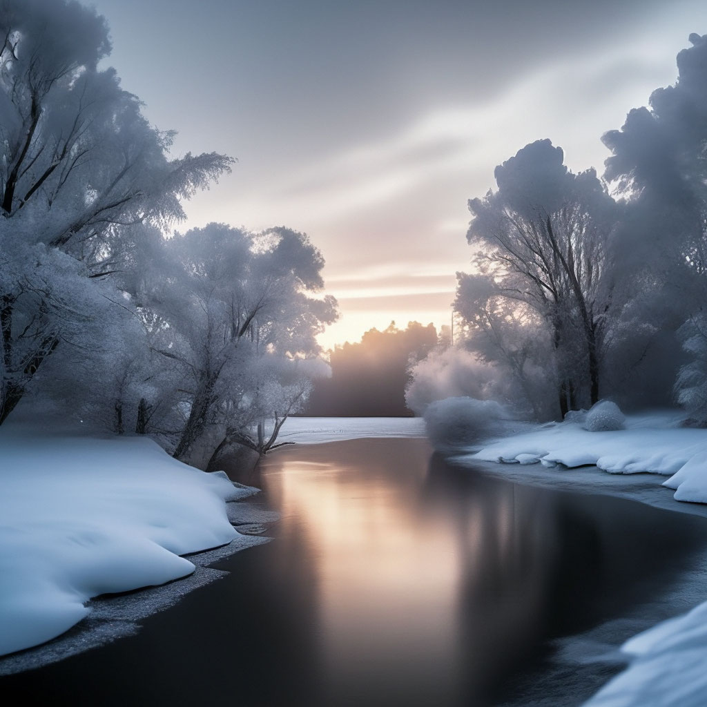 "Professional photo,megarealistic photo, mega-clarity, lake, winter ...