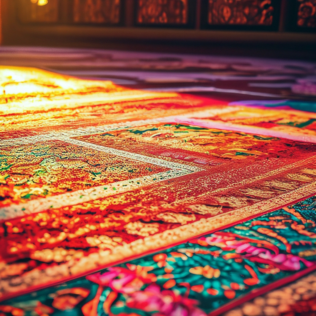"Soviet carpet on the wall, lots of details, ornate pattern, high ...