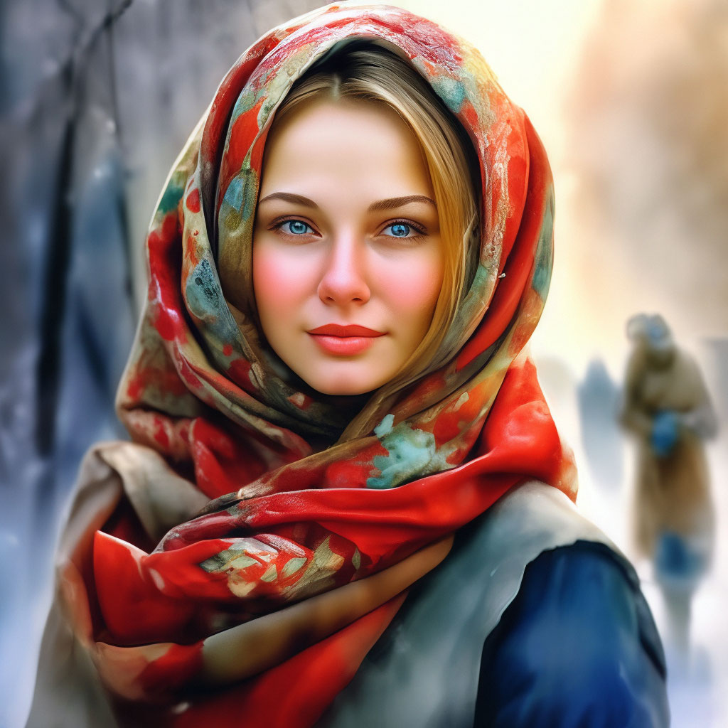 "Russian Women. Professional watercolor artwork with maximum detail and ...