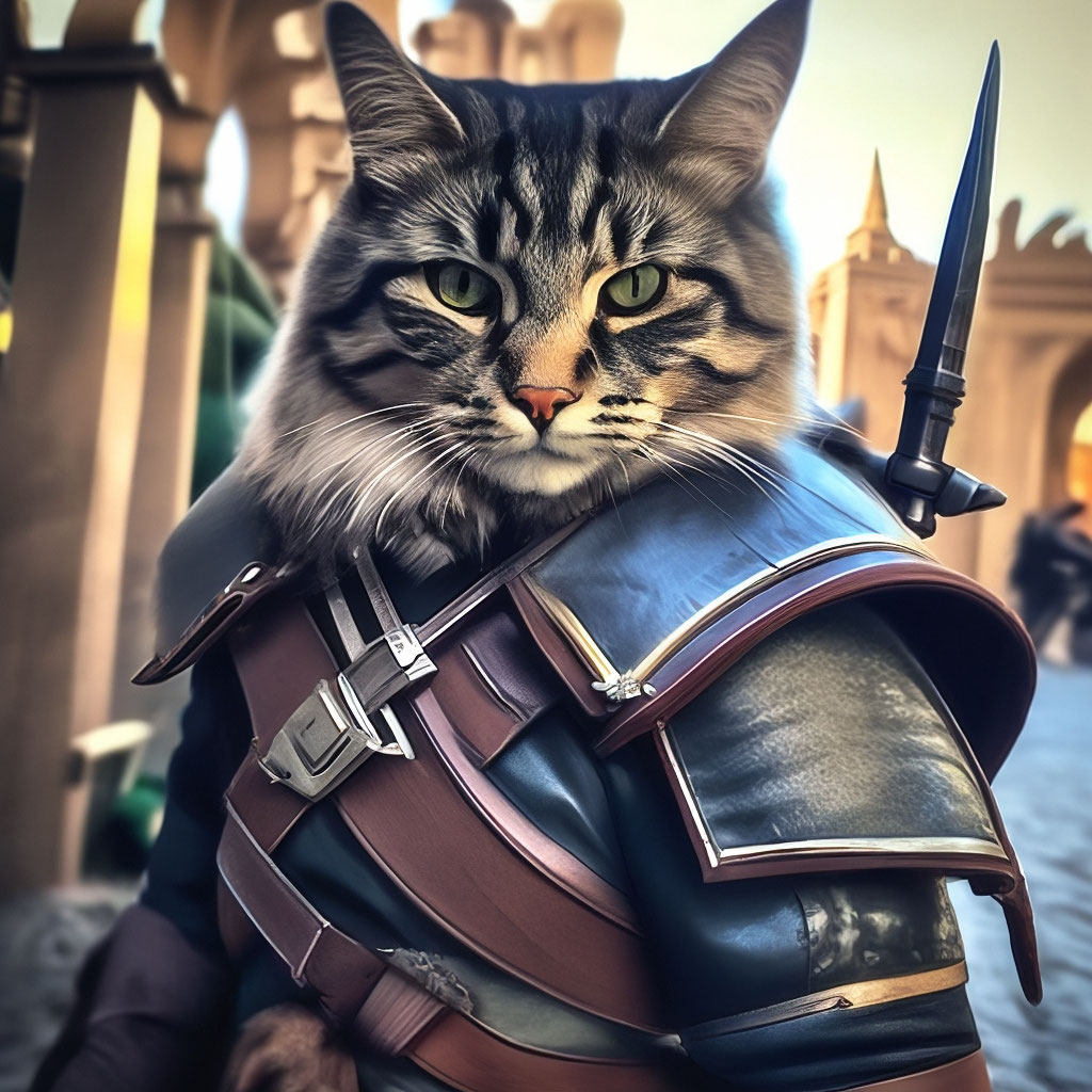 "The cat cosplays Geralt from the game "The Witcher 3: Wild Hunt": The ...