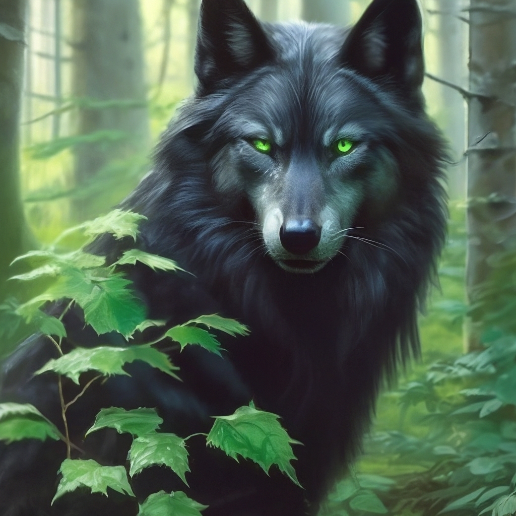 ""Warrior cats" in the form of wolves. Hollyleaf. Slender black wolf ...