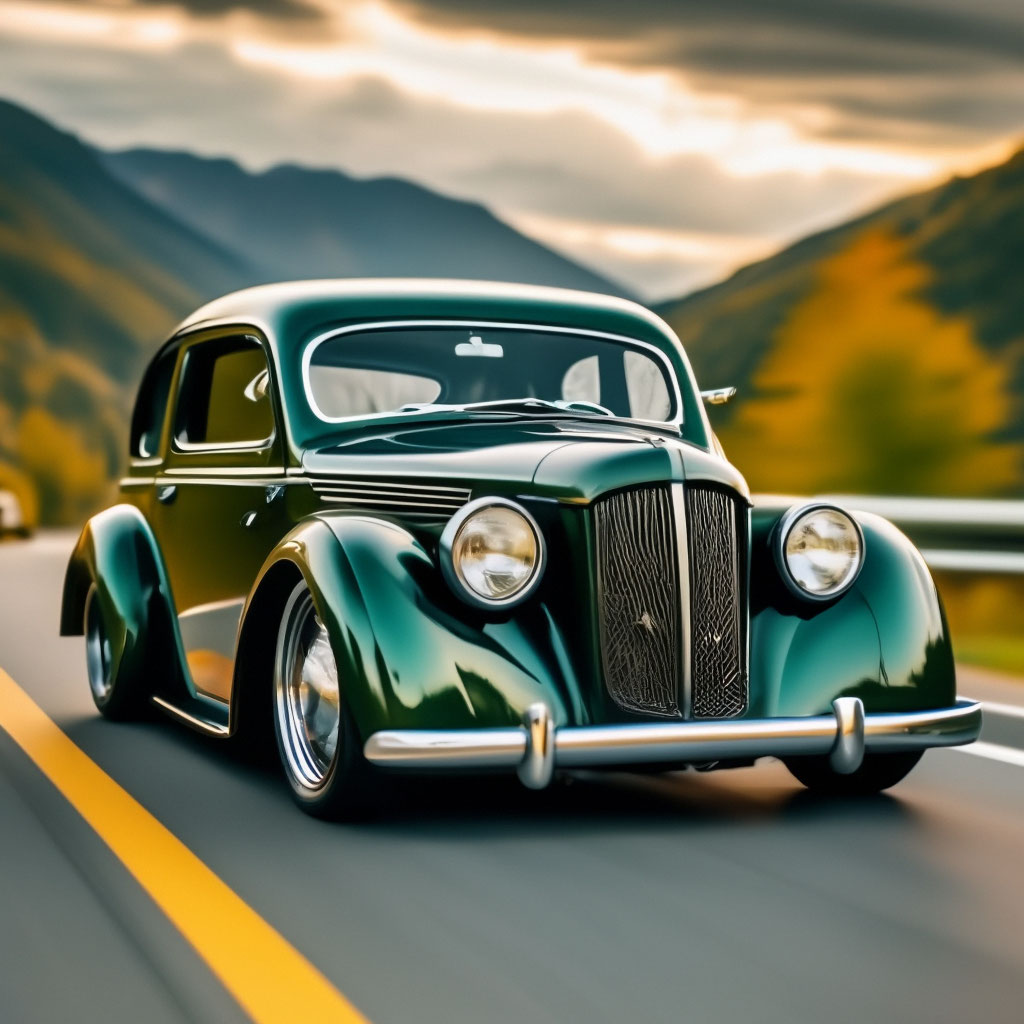 "Futuristic design,understated suspension, MOSKVICH 400, DARK GREEN ...