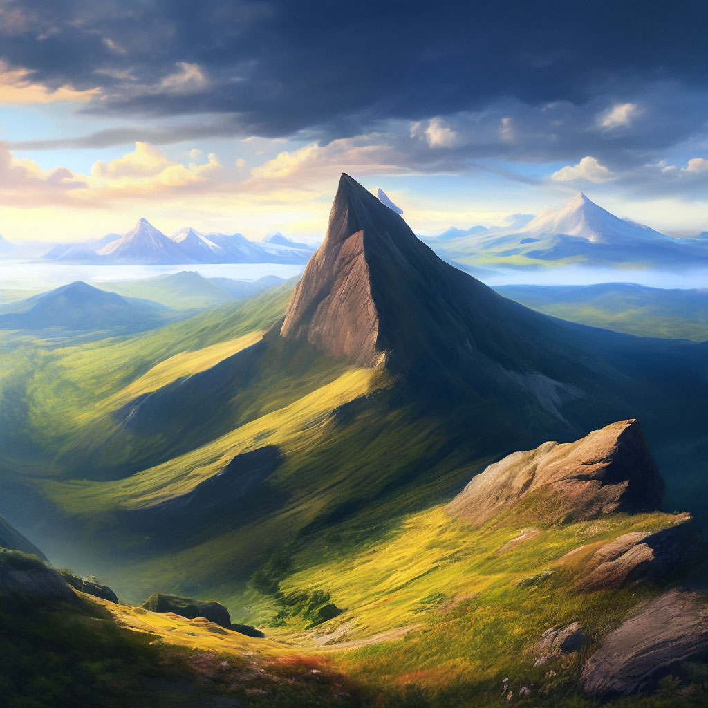 "Hill ellipse mountain range rock panorama landscape" — image created ...