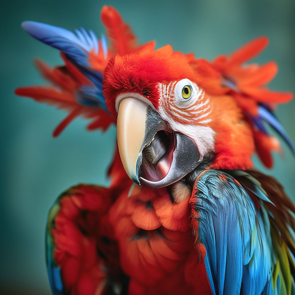 "Funny parrot without feathers" — image created in Shedevrum
