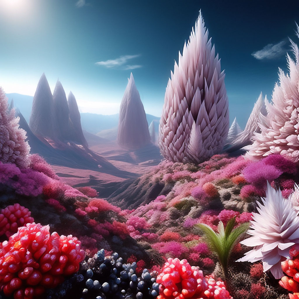 "Landscape, a huge vast giant boundless space, on a mountain range ...