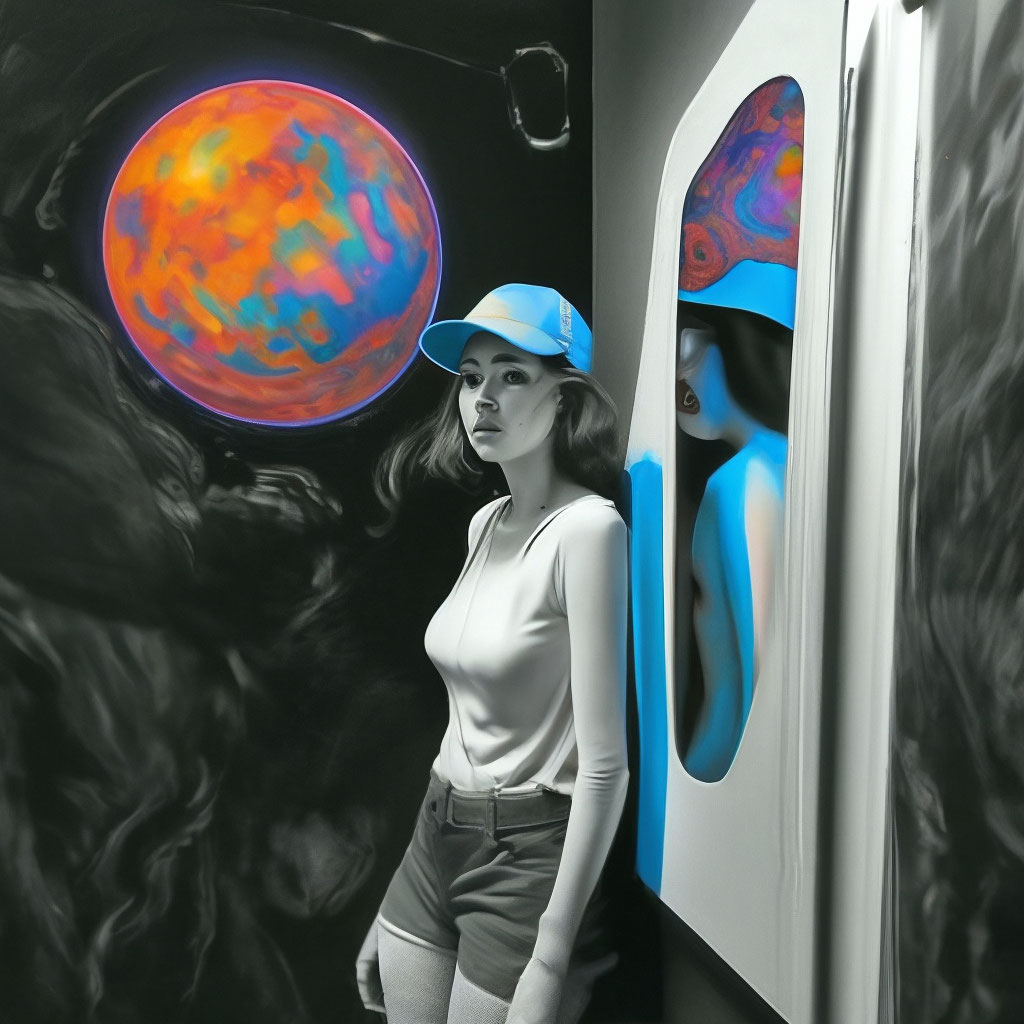 "Drawing with colored pencils, Poltergeist, the story of a lady in a ...