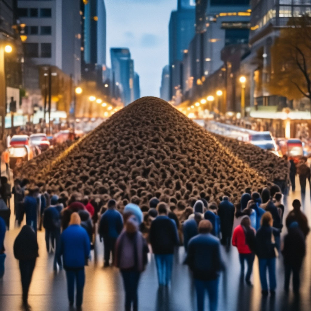 "Human anthill at rush hour in the city, aesthetically pleasing ...