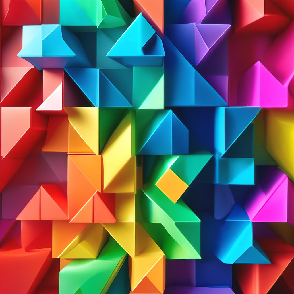 "Lots of colors,geometric shapes,rainbow style,colorful and very ...