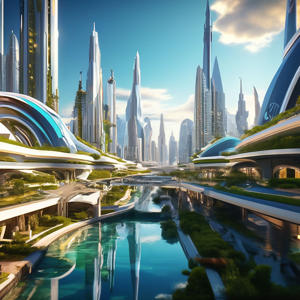 "The city of the future, aesthetically pleasing, beautiful, realistic ...