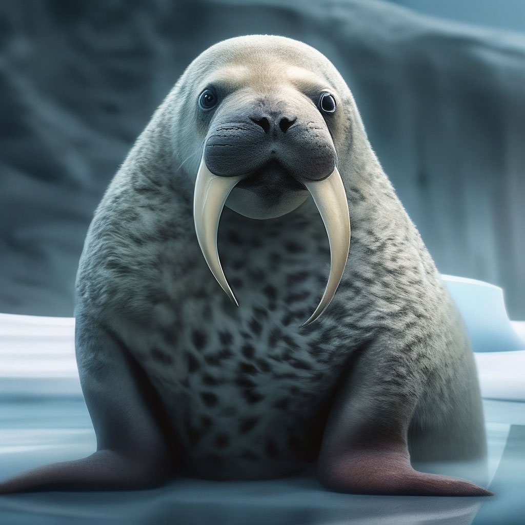 "A hybrid of a seal and a walrus" — image created in Shedevrum