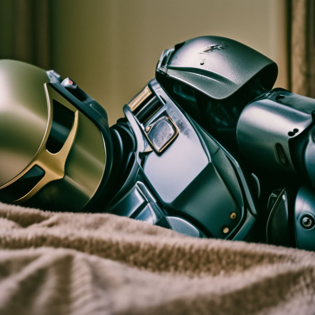 "#201 theme Robocop goes to sleep" — image created in Shedevrum