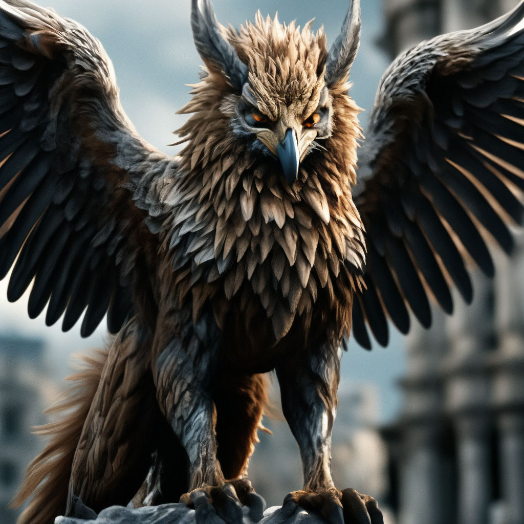 "Griffin, mythological creature, mysticism, mystery, hyperrealistic, 4k ...