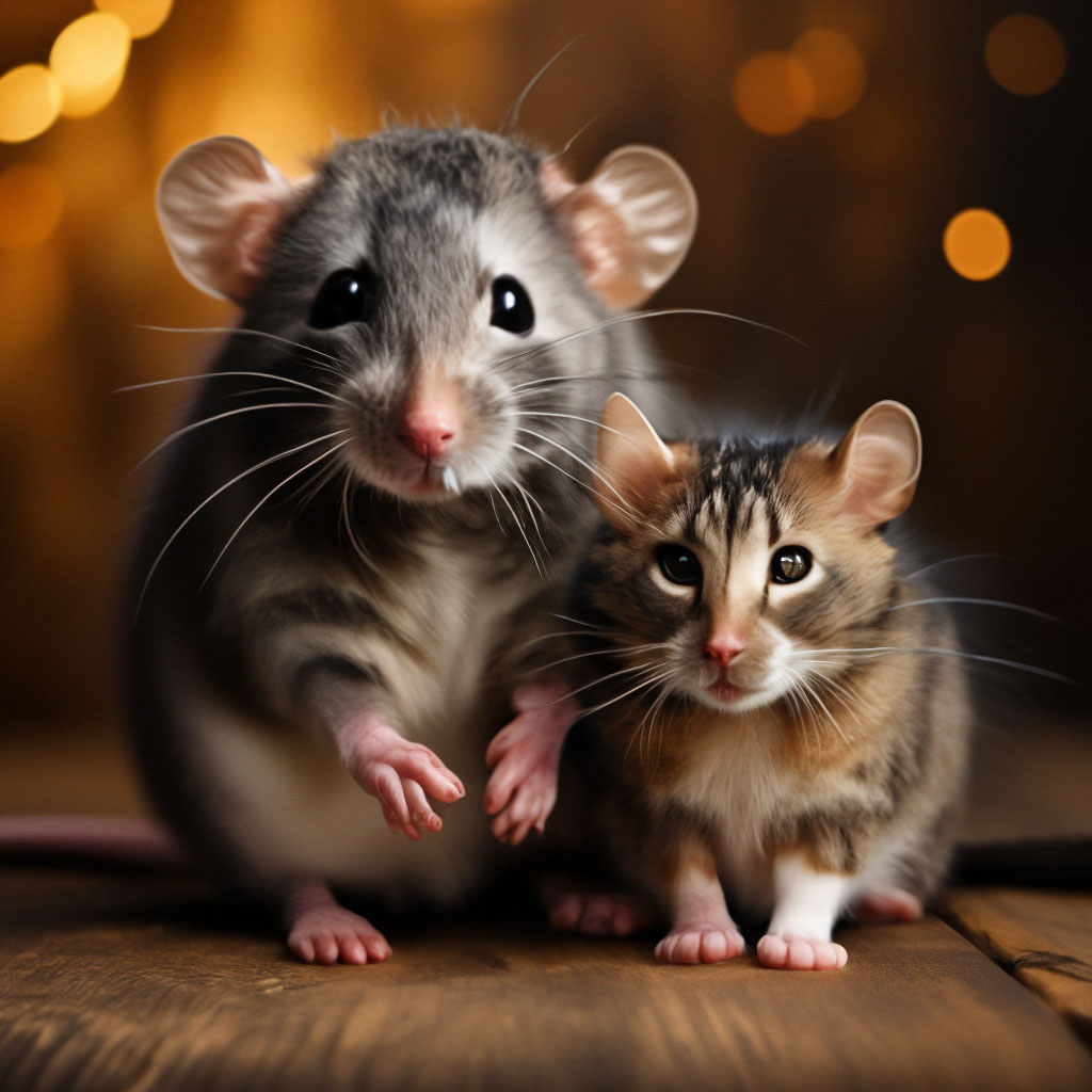 "Best friends, rat and cat, professional photo" — image created in ...