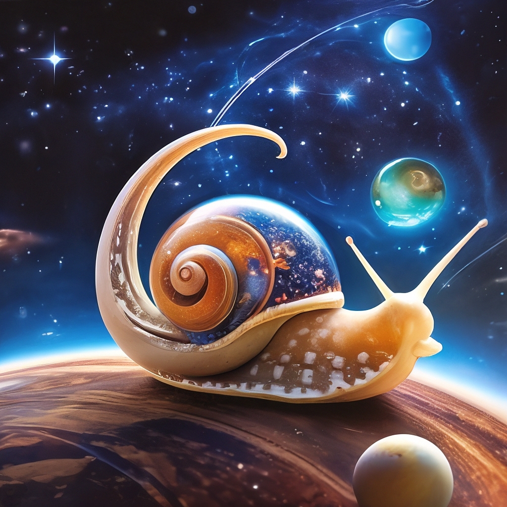 "A super snail whose shell reflects the cosmos and the solar system ...