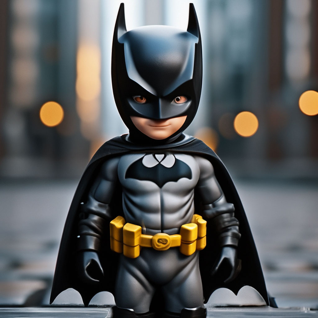 "Little batman, high quality, 128k" — image created in Shedevrum