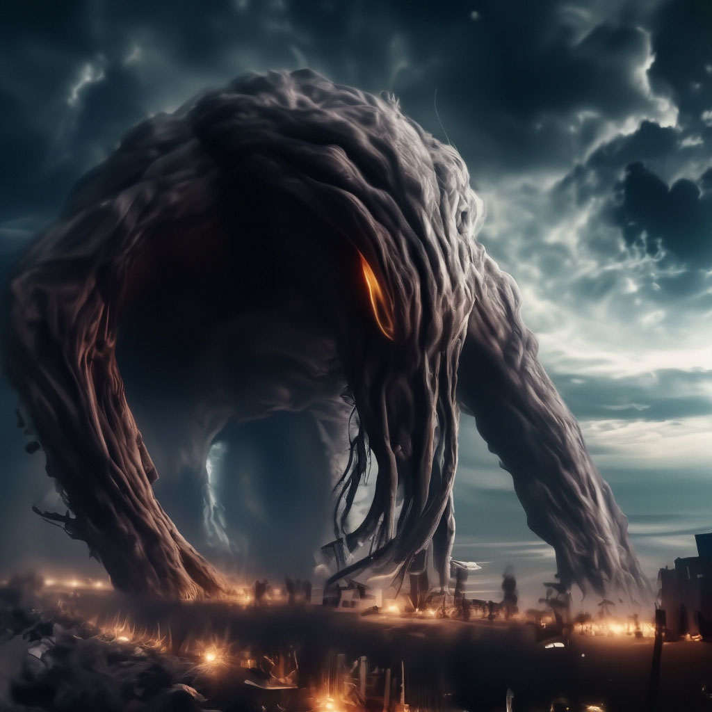 "A colossal creature devouring the Earth, space, horror" — image ...