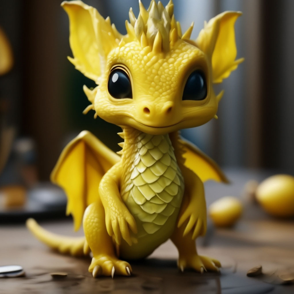 "Little, cute, lemon dragon hyperalism" — image created in Shedevrum
