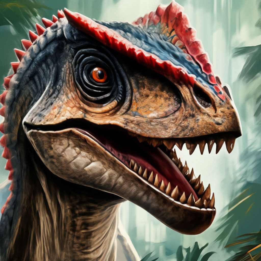 "Dilophosaurus Venenifer, sketch, sketch, drawing, full face, high ...