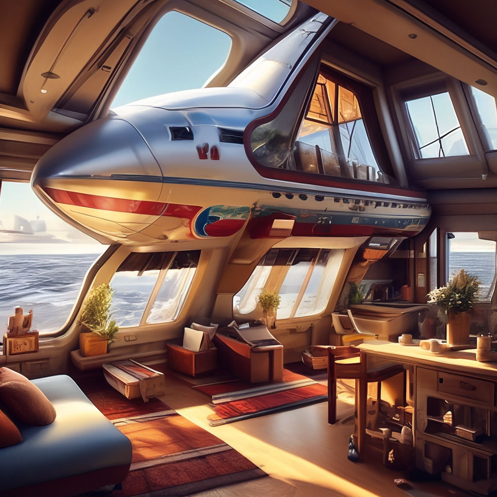 "Cozy airplane house , high detail, high resolution, 128k" — image ...