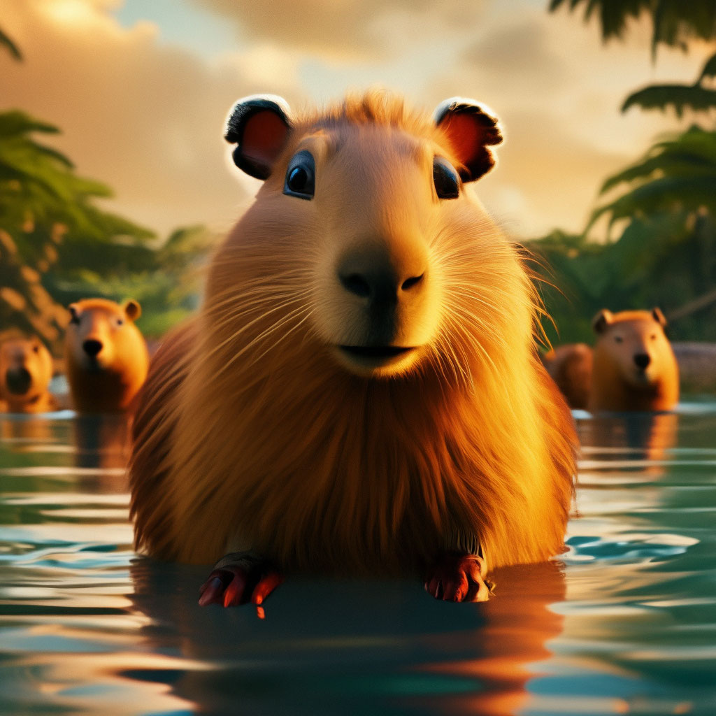 "A Disney film poster about capybara" — image created in Shedevrum