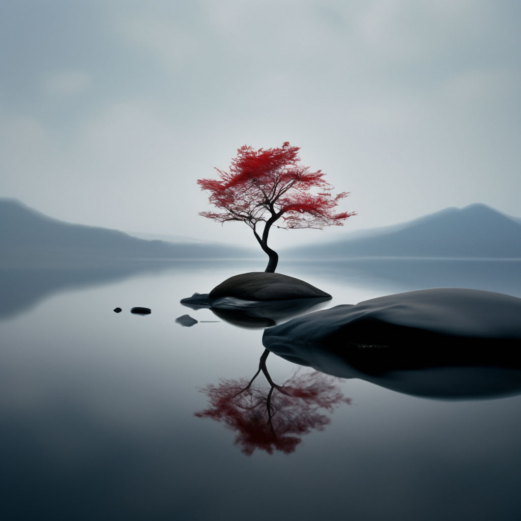 "Beautiful minimalism in nature." — image created in Shedevrum