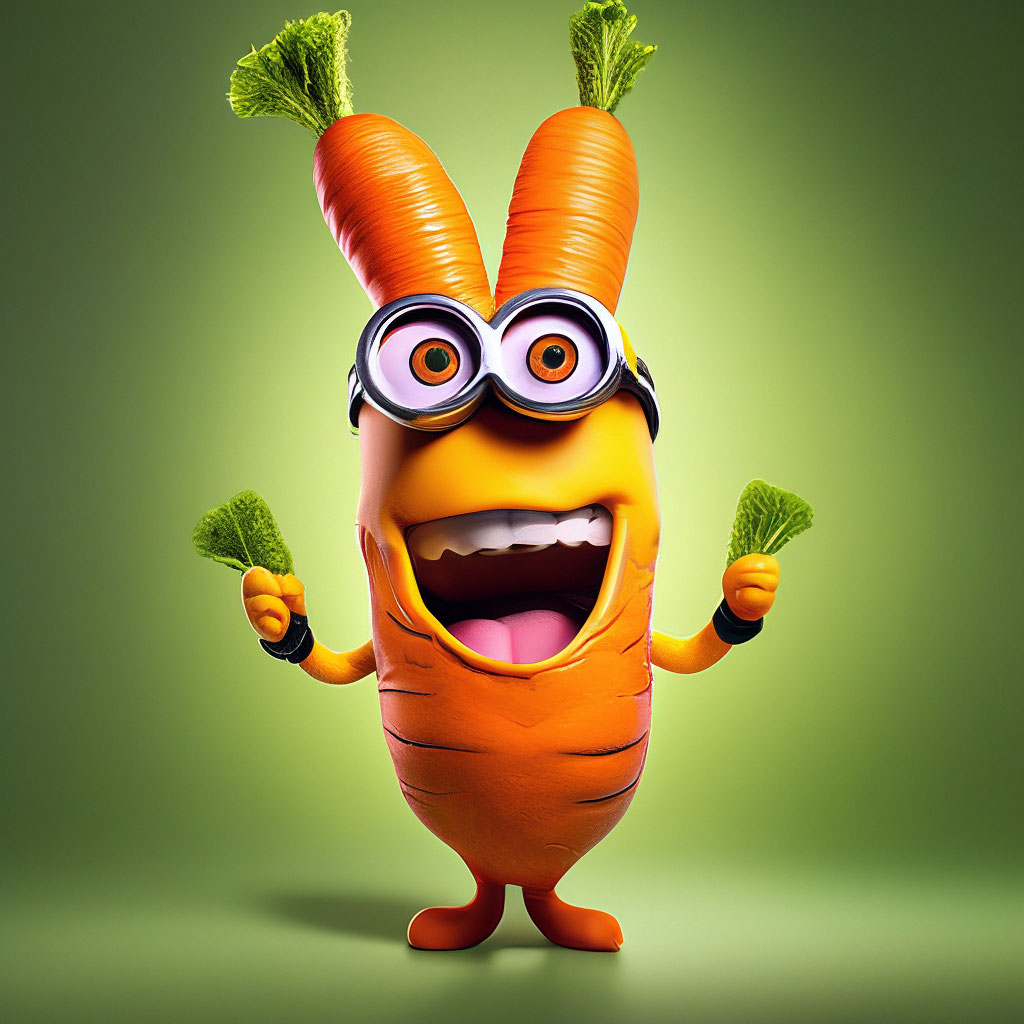 "Cartoon surrealism like Dali, pop act, dynamic, funny Pixar's Minion ...