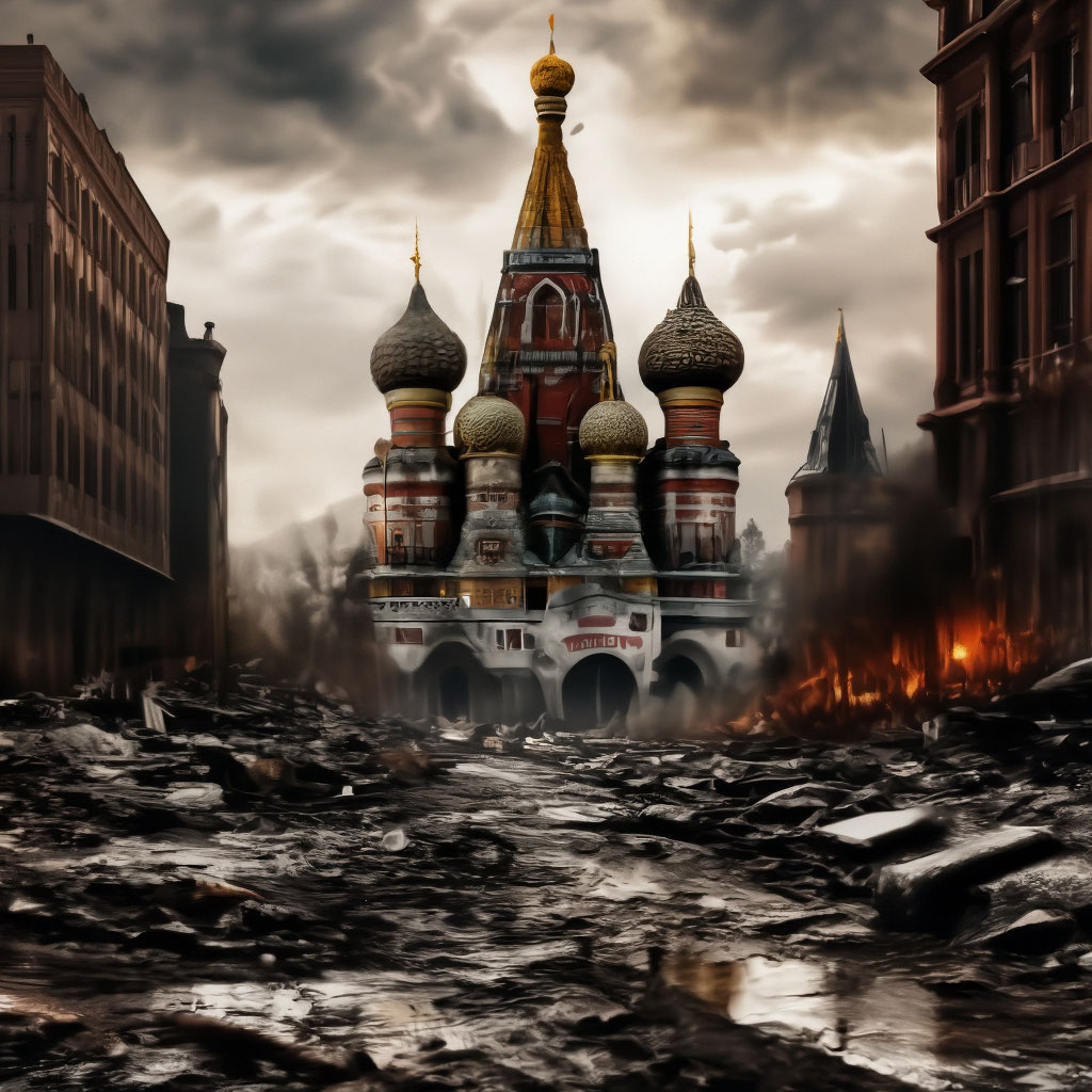 "Moscow, post-apocalypse, Russia," — image created in Shedevrum