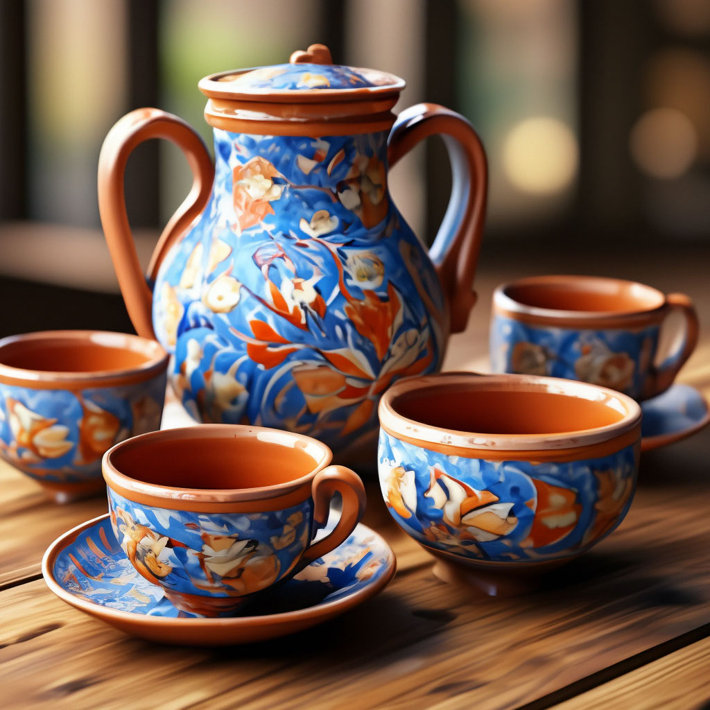 "Ceramic tableware, painting" — image created in Shedevrum