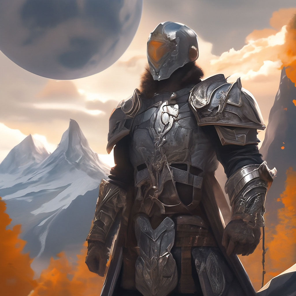 ""The Blacksmith" a man in gray Gothic armor with complex patterns and ...