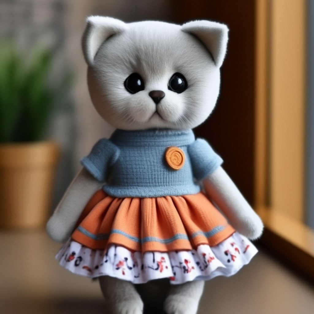 "Basik cat in a skirt." — image created in Shedevrum
