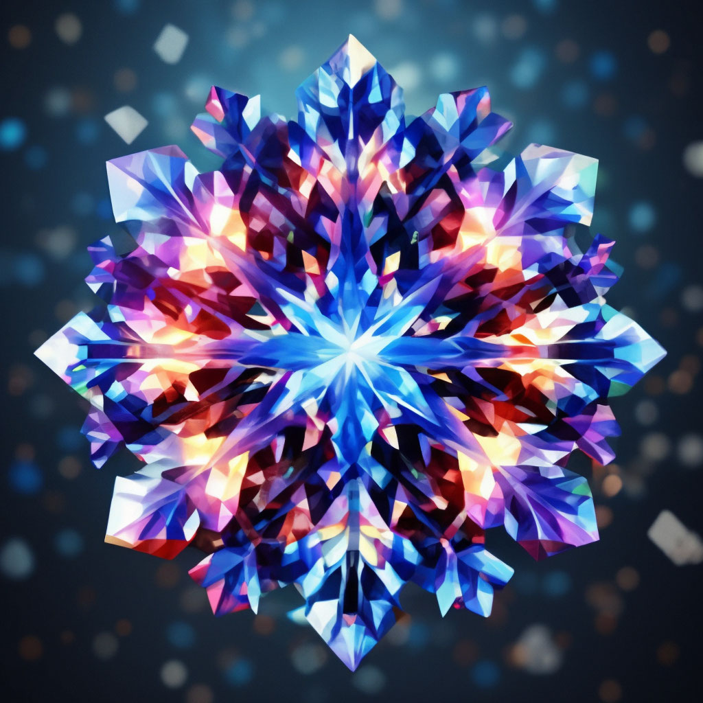 "Multicolored snowflake" — image created in Shedevrum