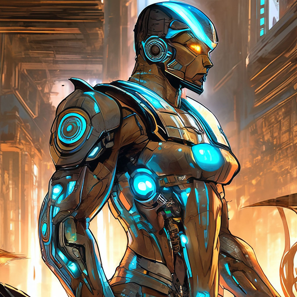 "The Egyptian mechanical cyborg" — image created in Shedevrum
