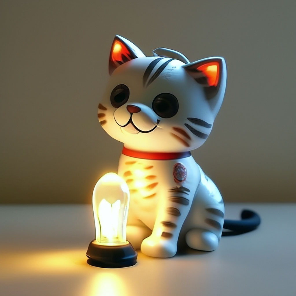 "Cat light bulb super realistic" — image created in Shedevrum