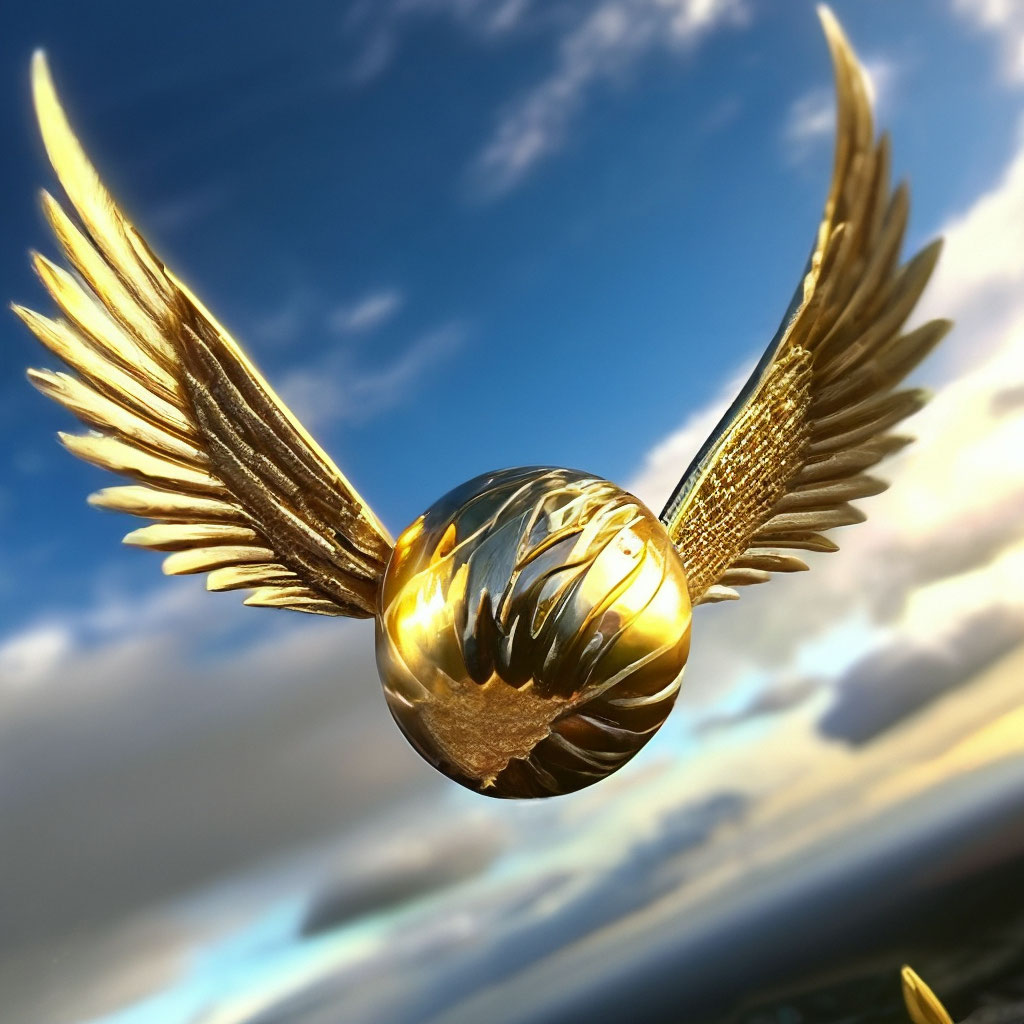 "The snitch from Harry Potter is cute golden with silver wings against ...
