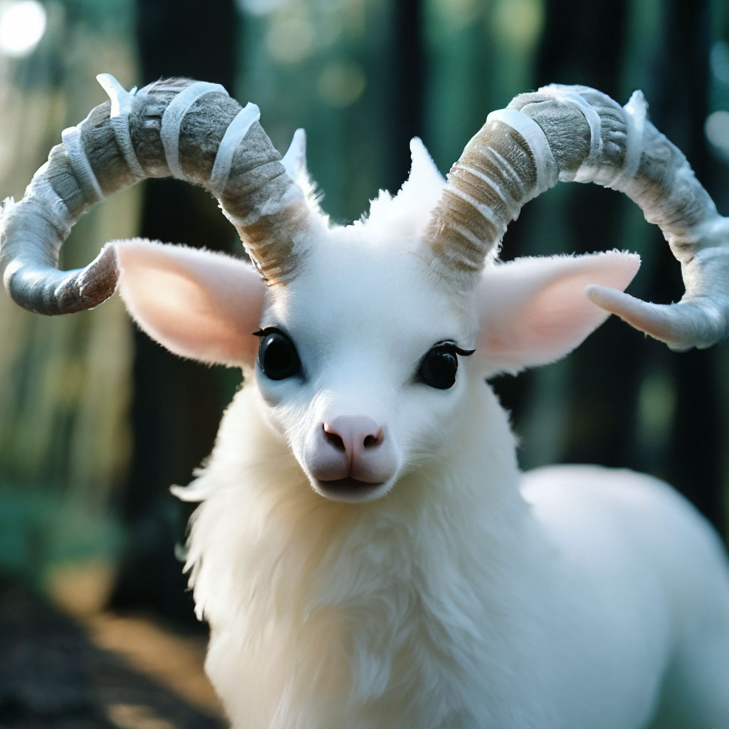 "Transparent magical mythical creature, with big ears hanging down ...