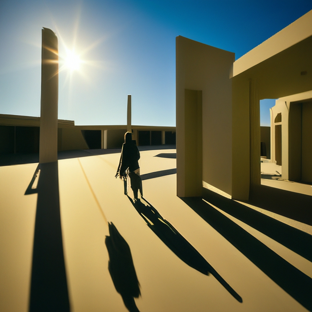 "Shadows disappear at noon" — image created in Shedevrum