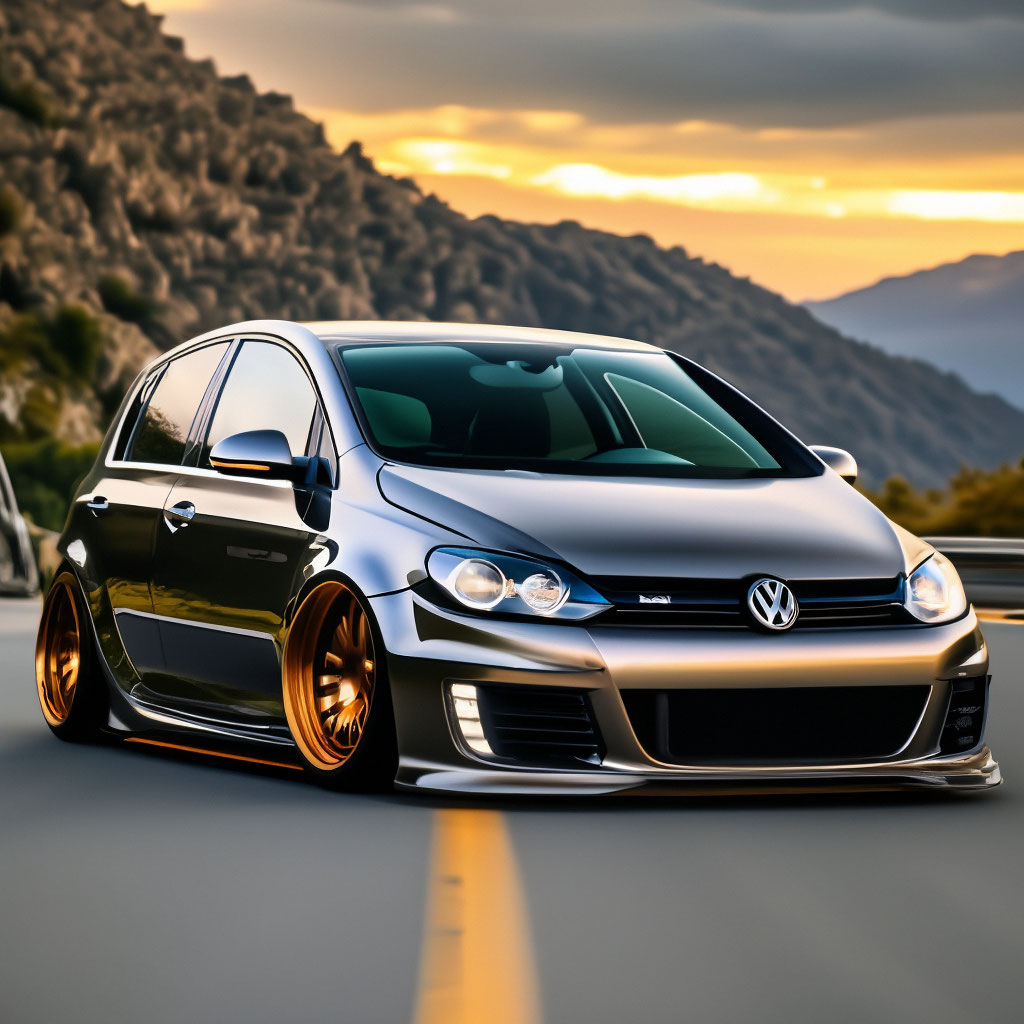 "Futuristic design, Lowered suspension, Volkswagen Golf Plus, On a ...