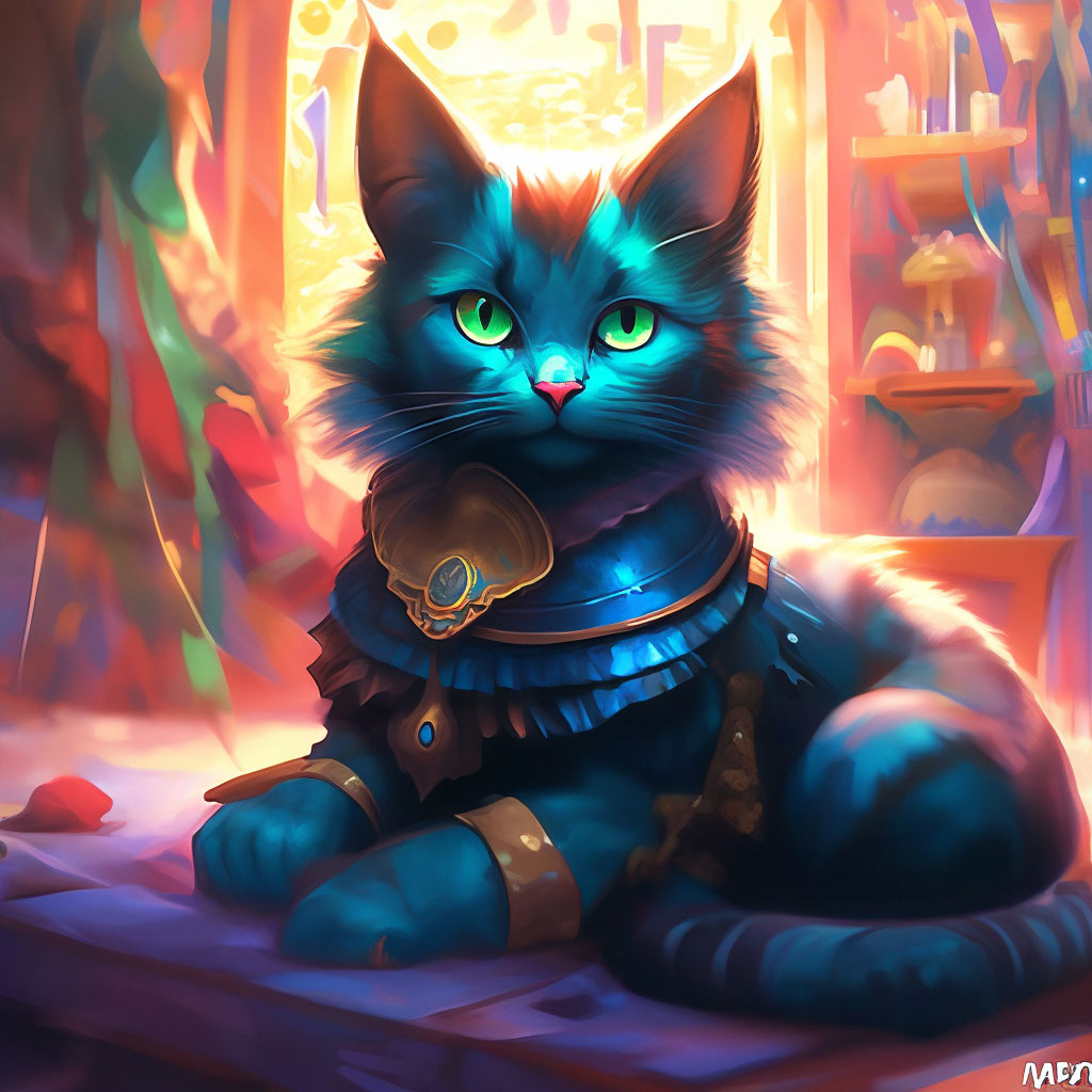 "Bayun the cat" — image created in Shedevrum