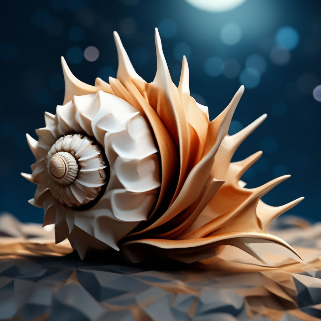"Prickly shell under the moon" — image created in Shedevrum
