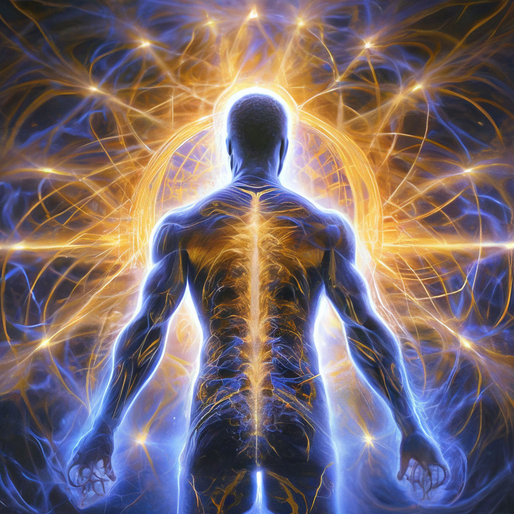 "The energy that flows through the body" — image created in Shedevrum