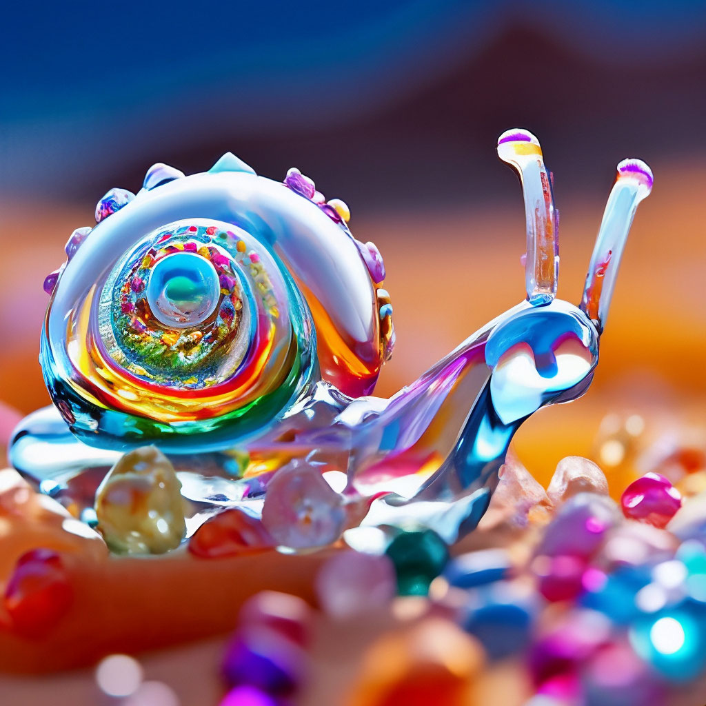 "🌀 in the middle of a snow-white desert, tiny snails made of ...