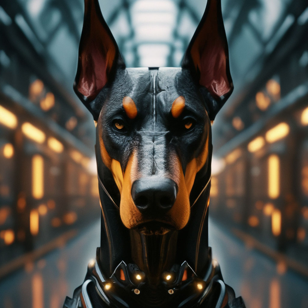 "Doberman" — image created in Shedevrum
