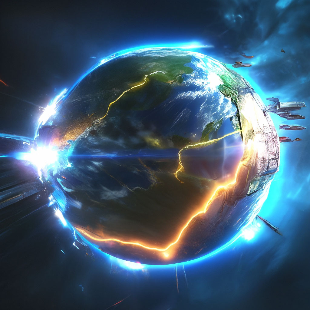 "Flash-shaped earth, professional photo, 4k, realistic, high resolution ...