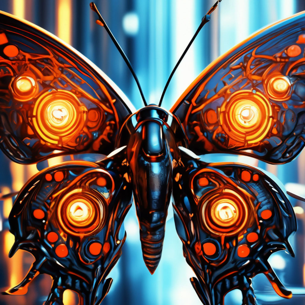 "Butterfly under magnification,100 times" — image created in Shedevrum