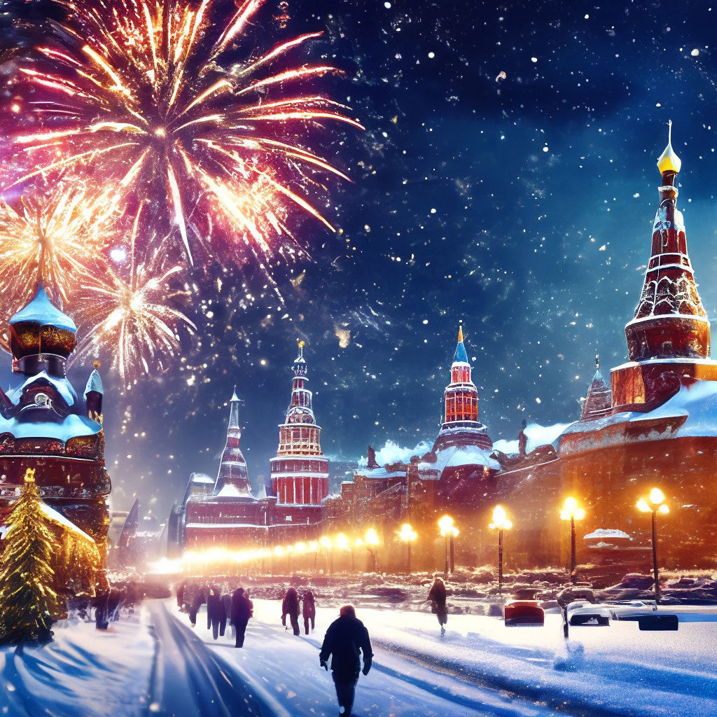 "Bright new year in the Russian city, holiday, fabulous, colorful ...